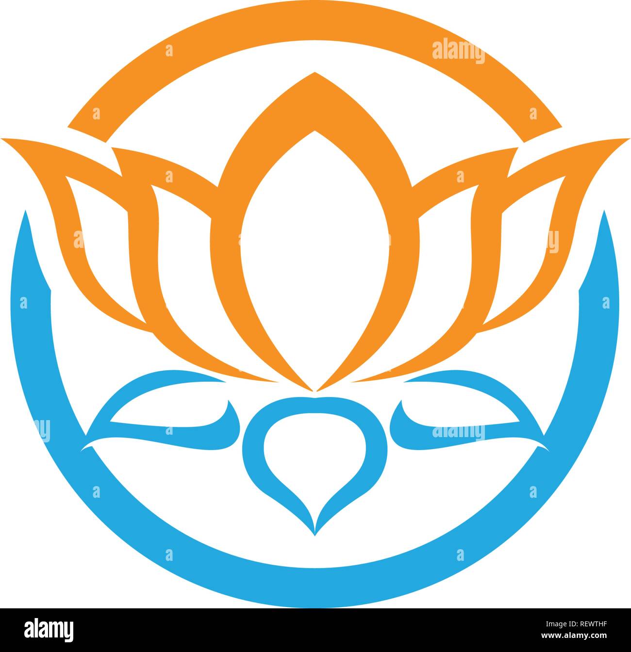 Lotus Flower Sign for Wellness, Spa and Yoga. Vector Illustration Stock ...