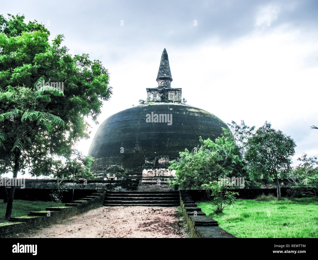 Polonnaruwa, Sri Lanka. The ruins of an ancient temple, traces of an ...