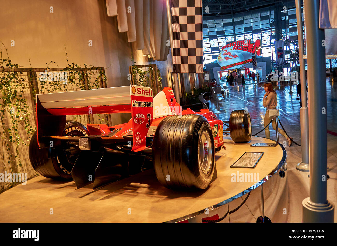 Formula One Ferrari F1-2000 model race car in the Ferrari World on Yas ...