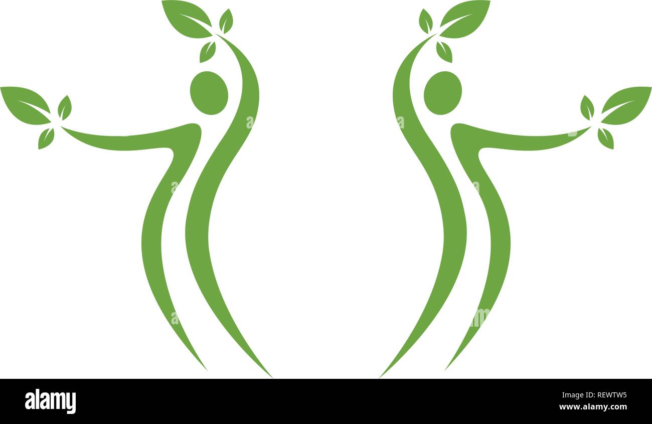 leaf green nature health logo and symbols Stock Vector Image & Art - Alamy