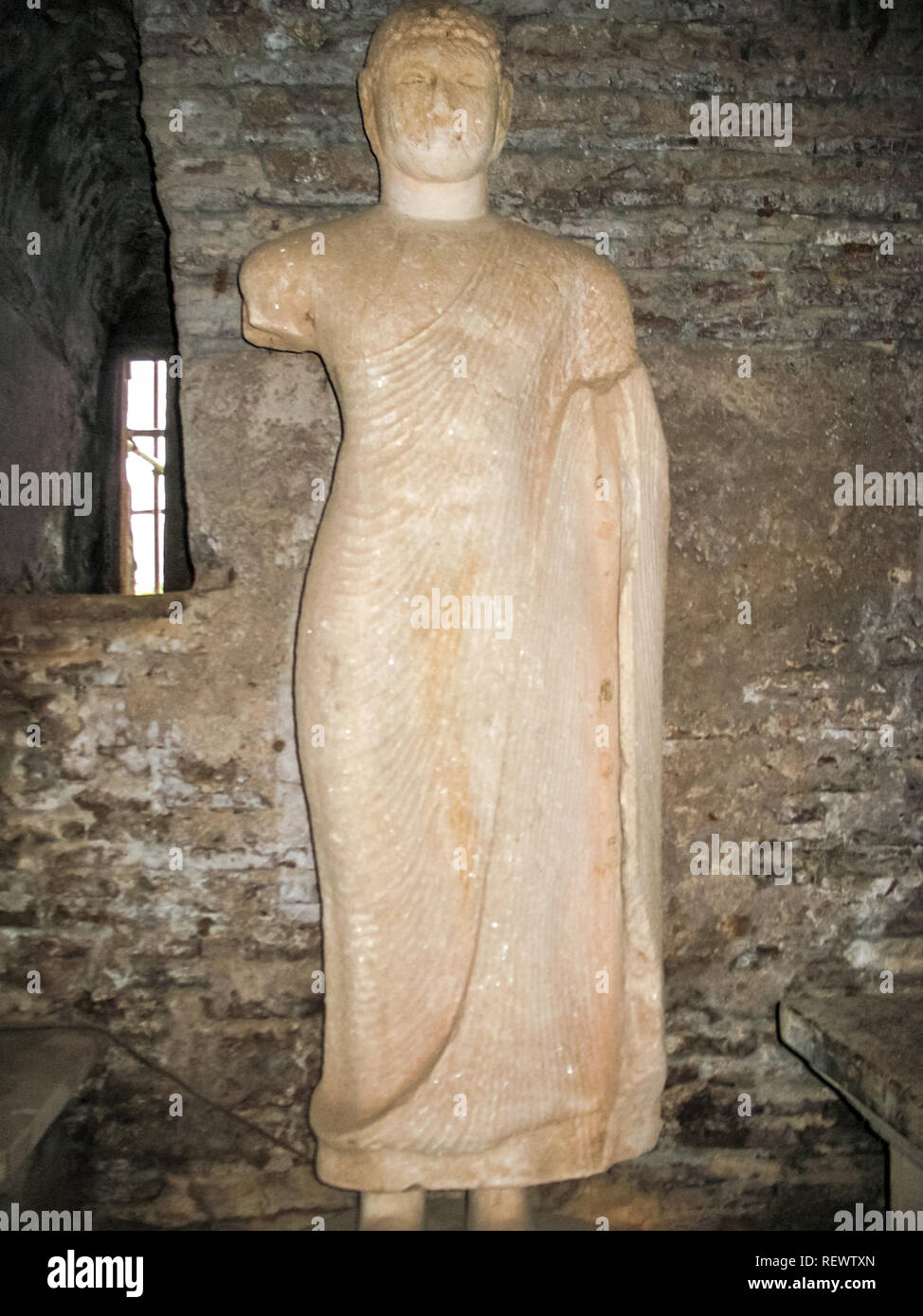 Statue of god and place of prayer. The ruins of an ancient temple Stock ...