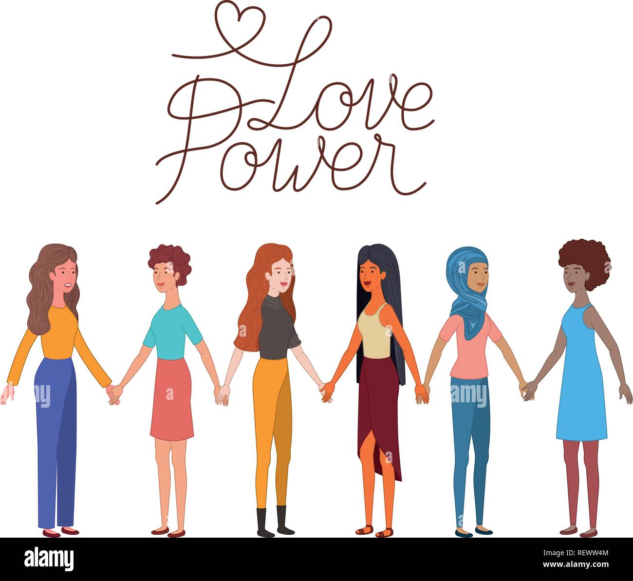 women with label love power avatar character Stock Vector Image & Art ...