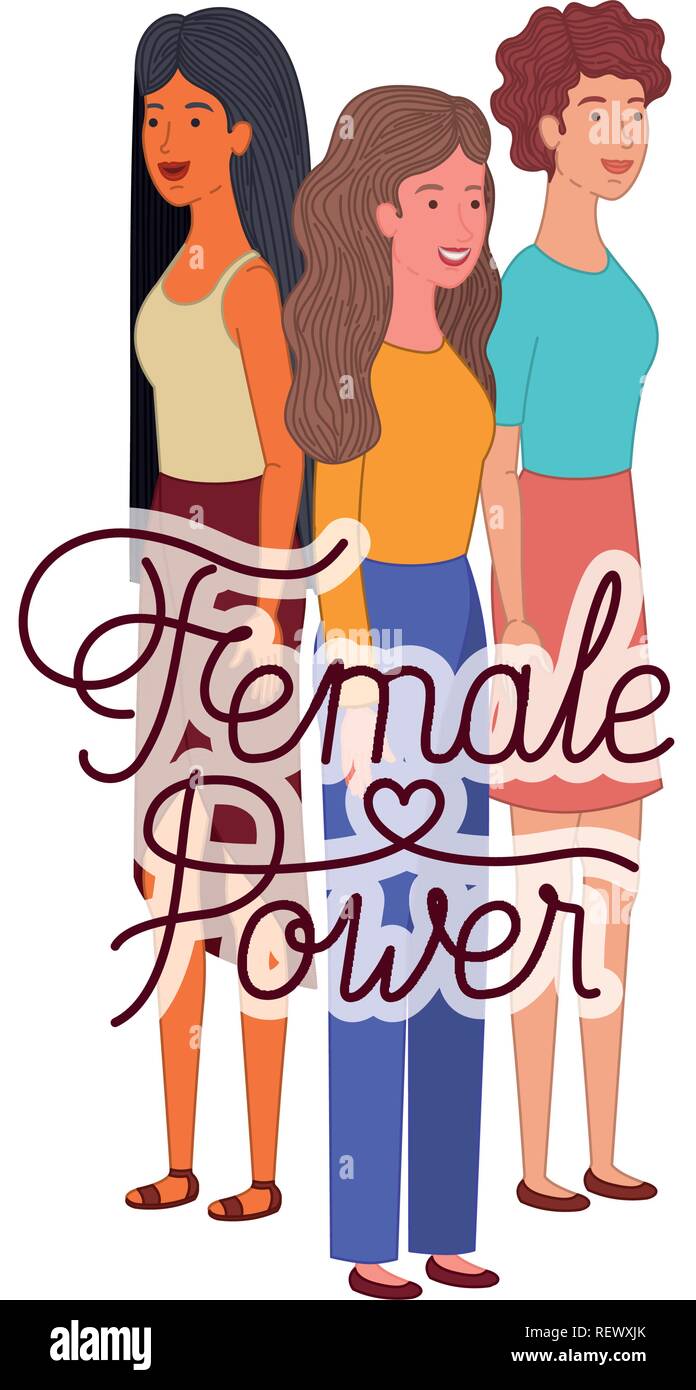 women with label female power character Stock Vector Image & Art - Alamy