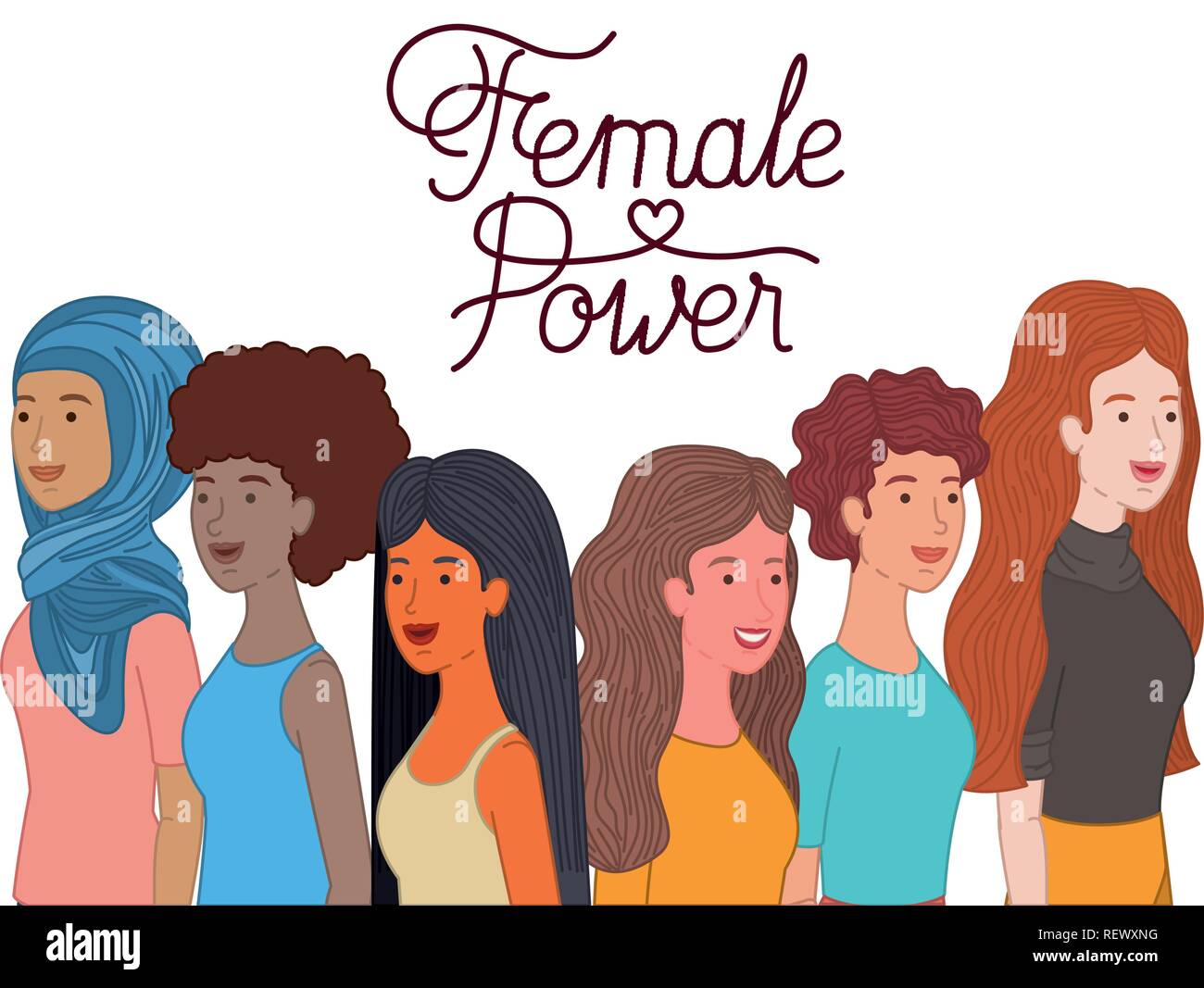 women with label female power character Stock Vector Image & Art - Alamy