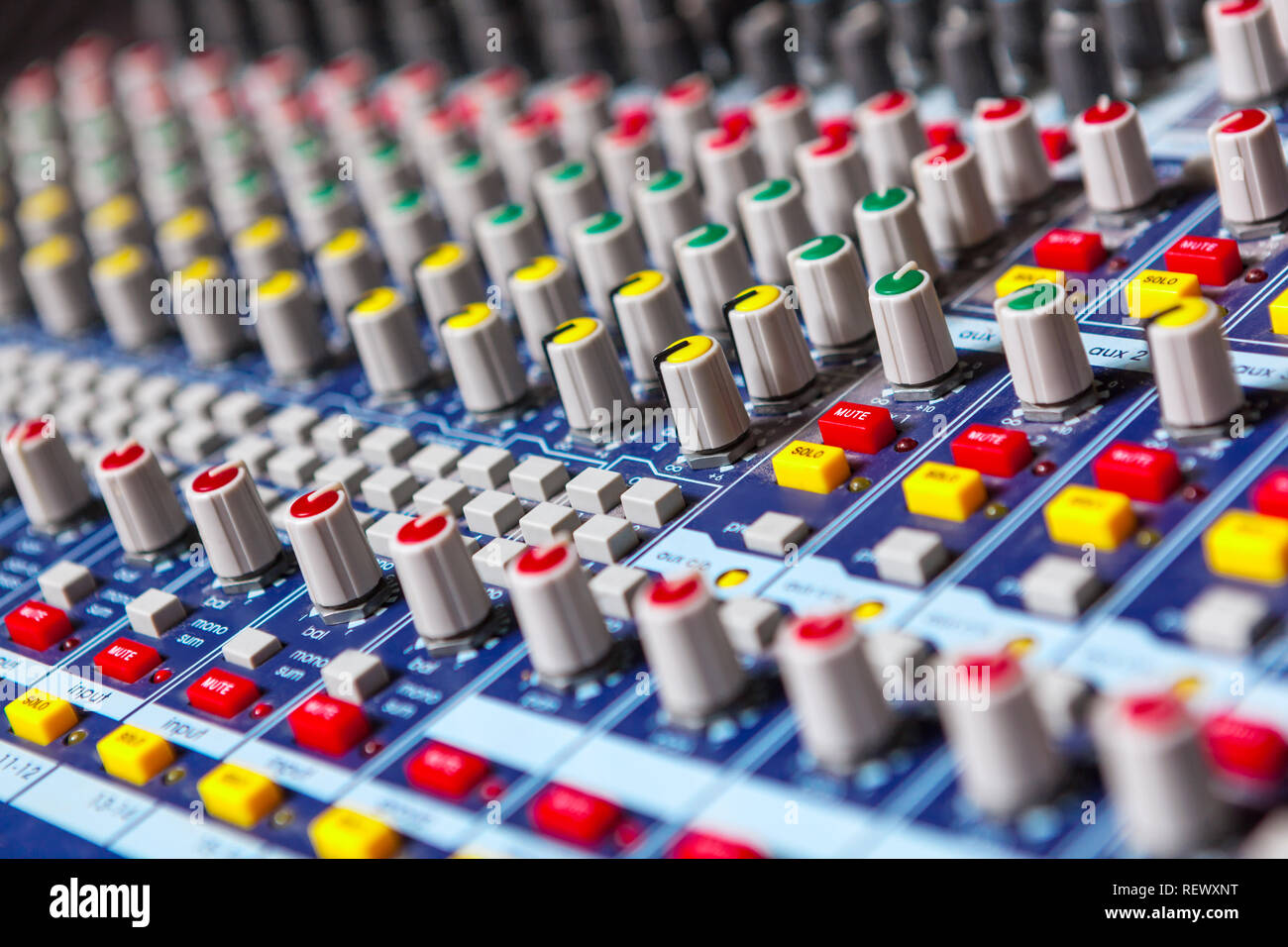 Professional sound engineer audio mixing concole Stock Photo - Alamy