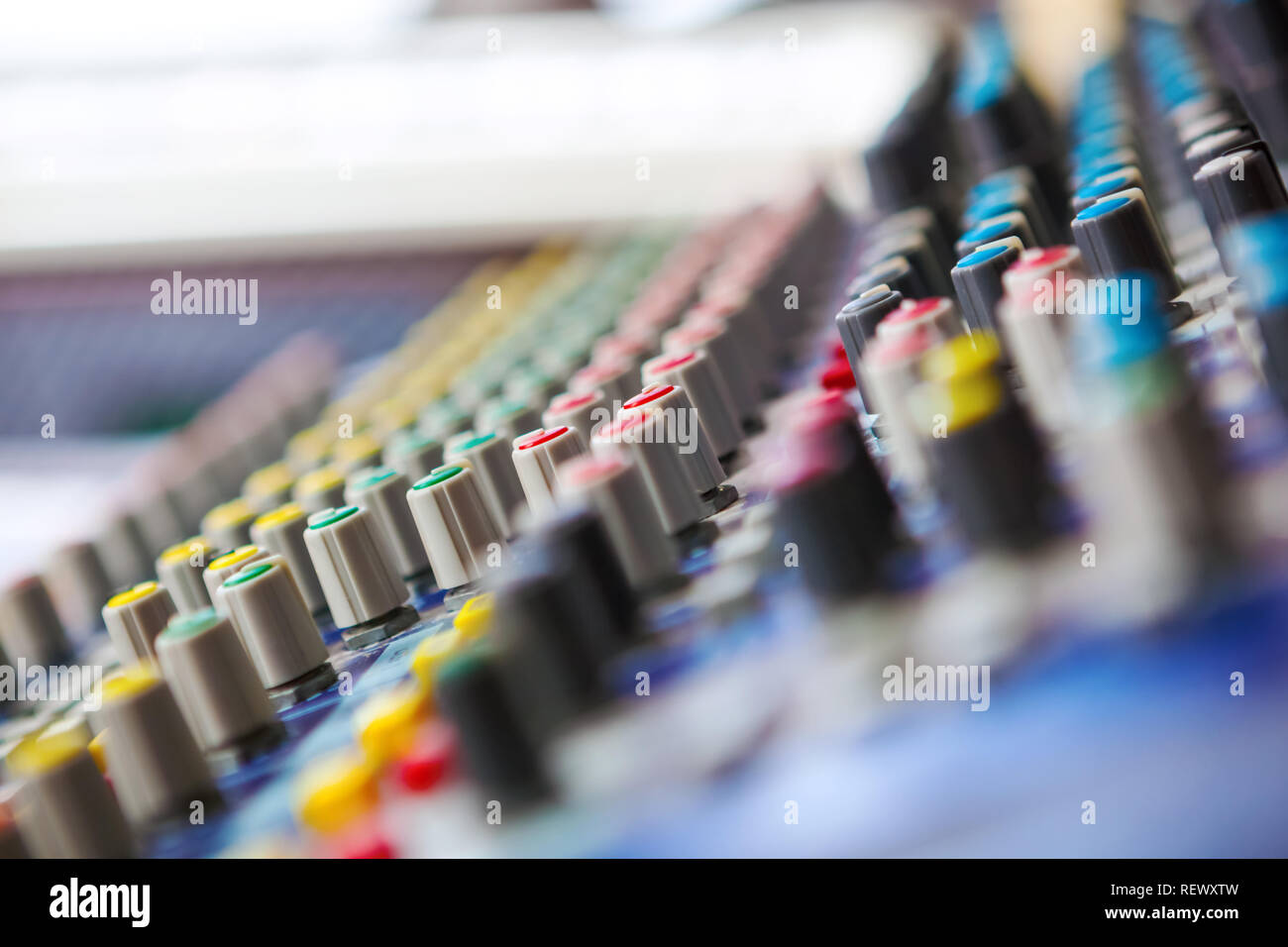 Professional sound engineer audio mixing concole Stock Photo - Alamy