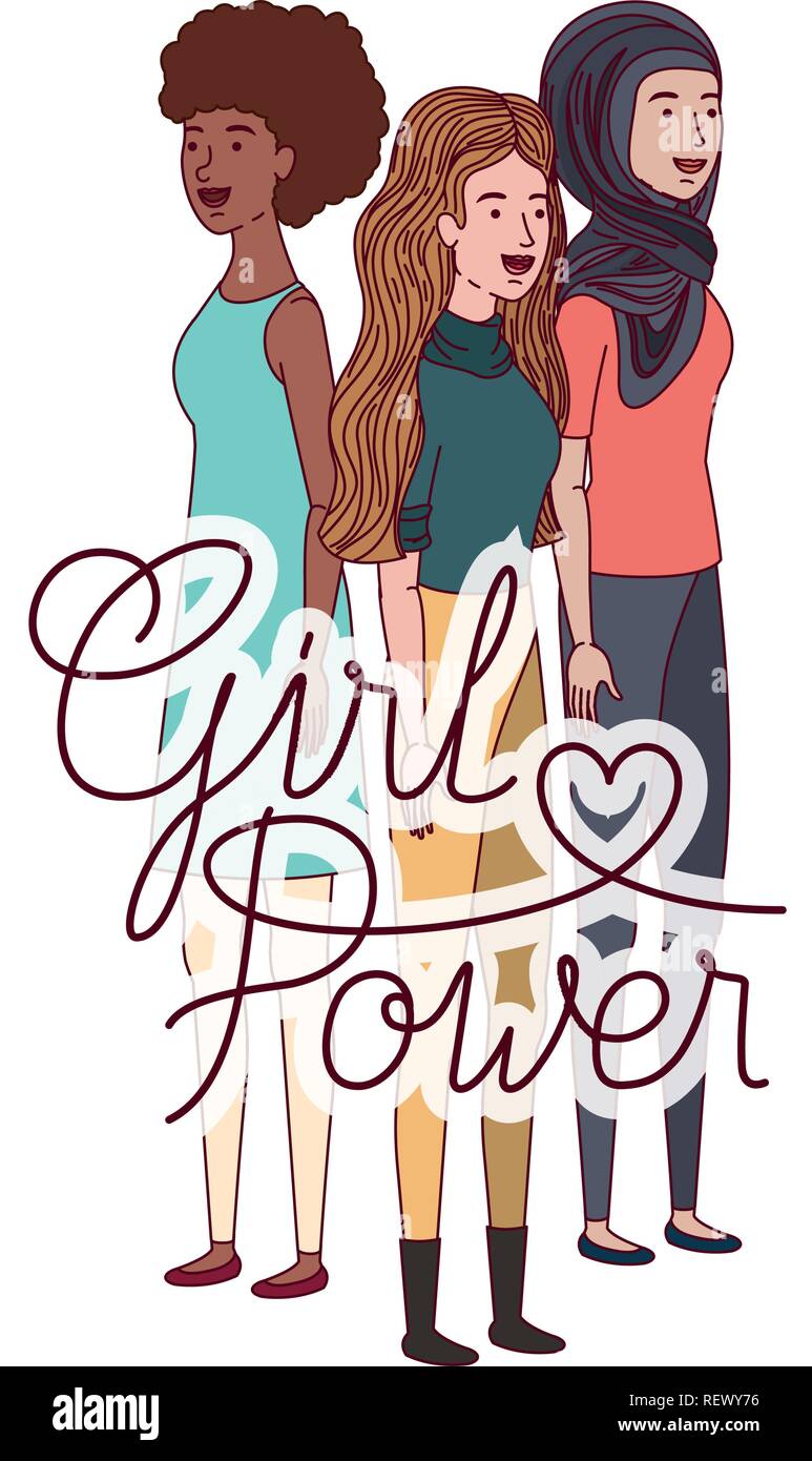 women with label girl power character Stock Vector Image & Art - Alamy