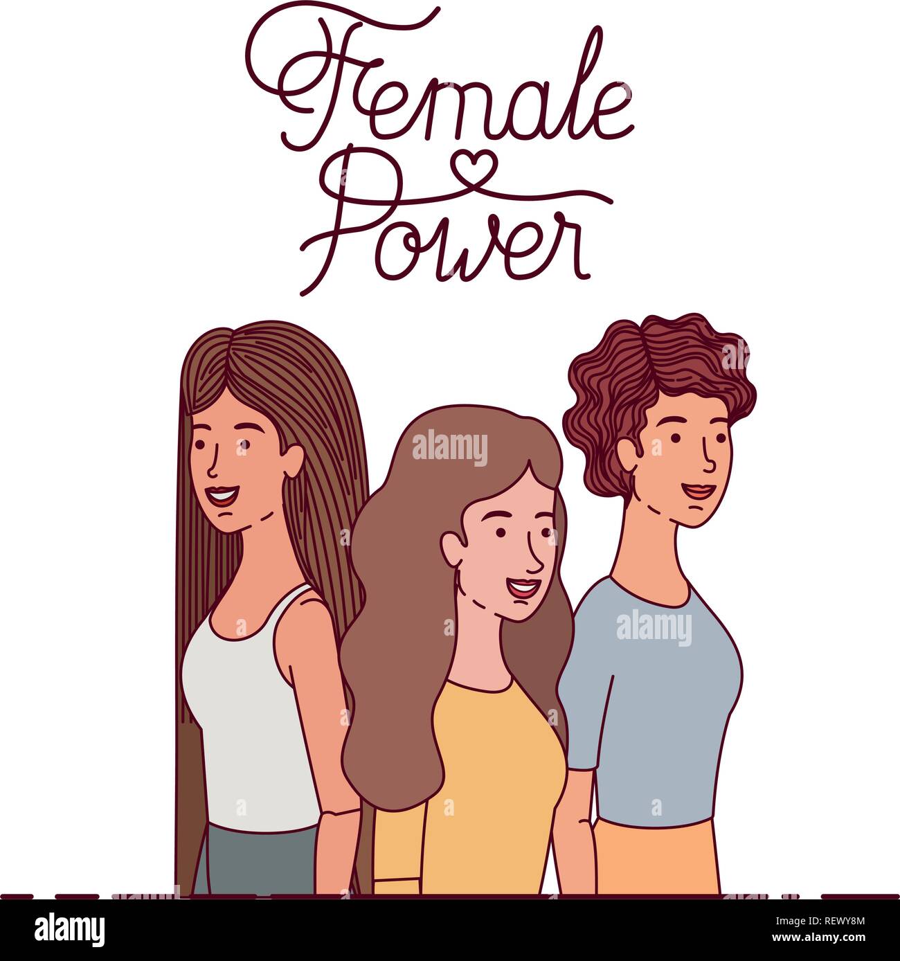 women with label female power character Stock Vector Image & Art - Alamy