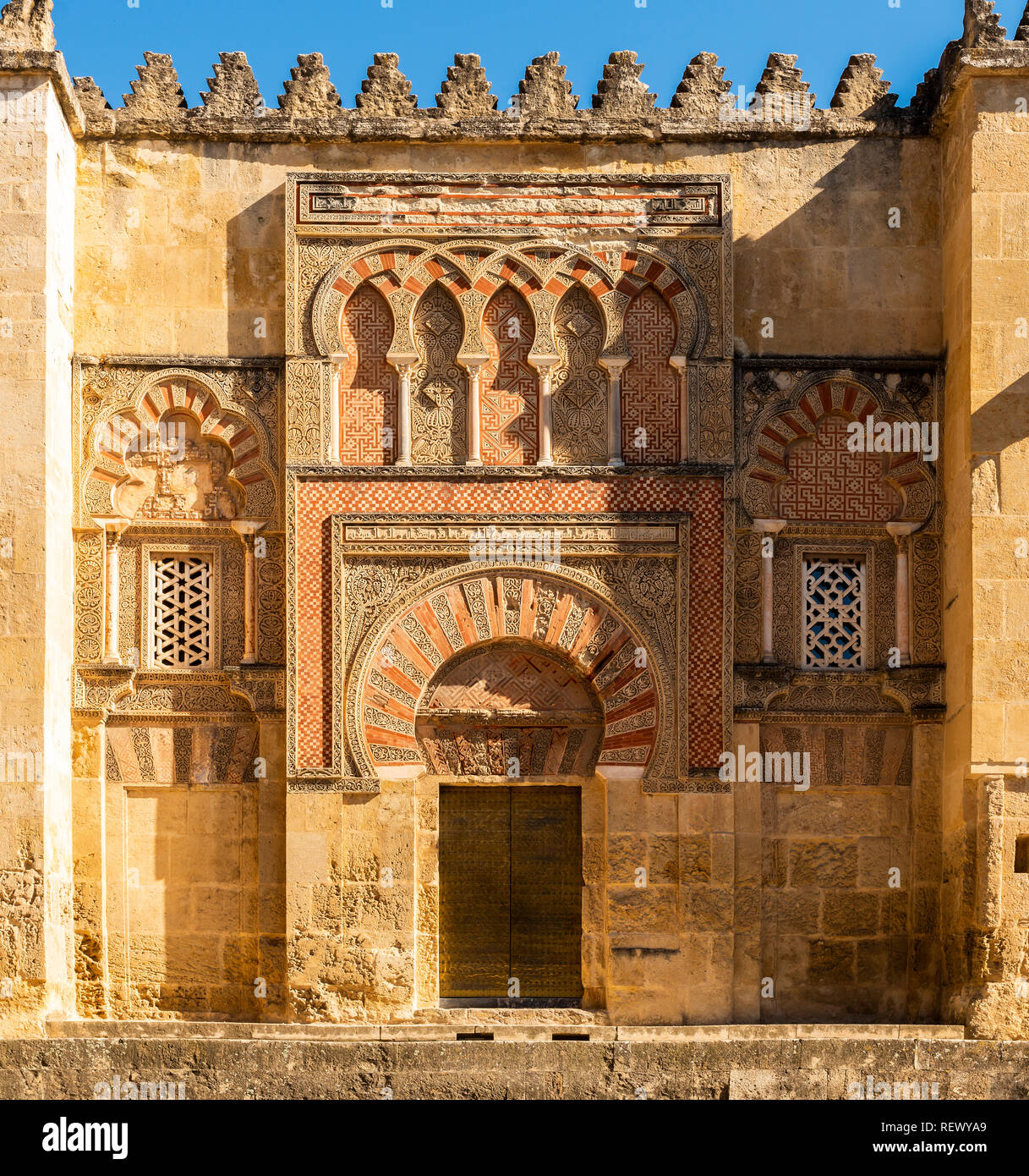 Beautiful exterior of Mezquita (Mosque Cathedral) with Arabic ...