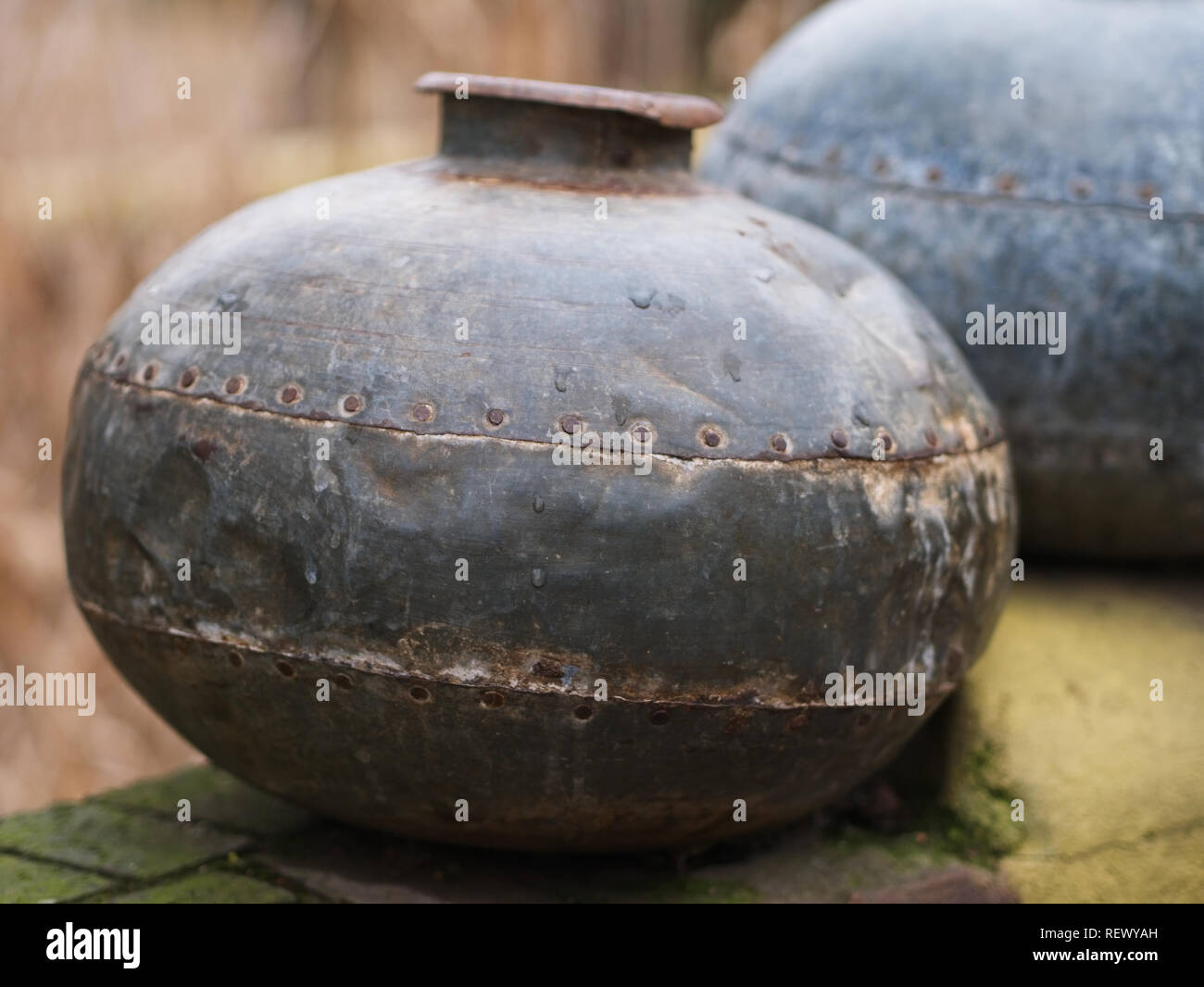 Close-up of traditional Indian Copper Pot Stock Photo - Alamy