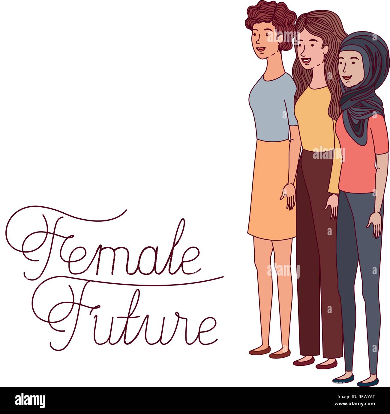 women with label female future avatar character Stock Vector Image ...