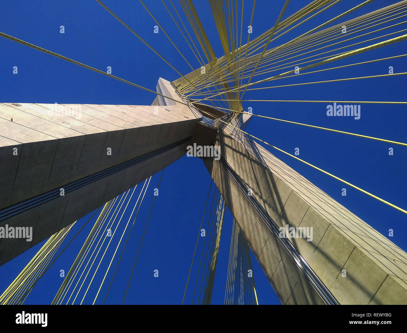 Modern architecture. Modern bridges. Linking two different points ...