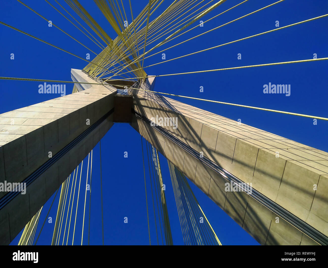 Modern architecture. Modern bridges. Linking two different points ...