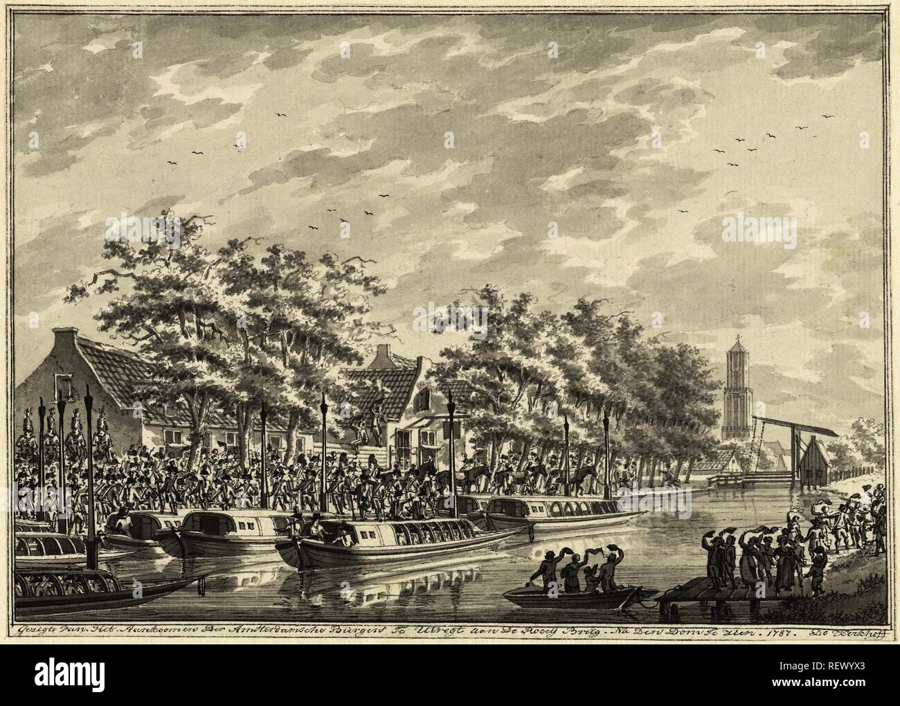 Aankomst van de Amsterdammers in Utrecht, 1787. Gezigte Van Het ...