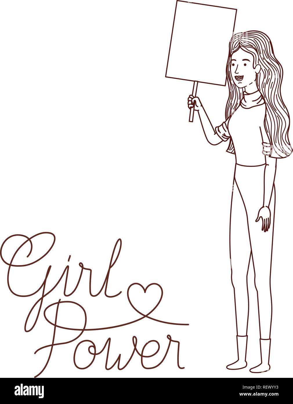 woman with label girl power character Stock Vector Image & Art - Alamy