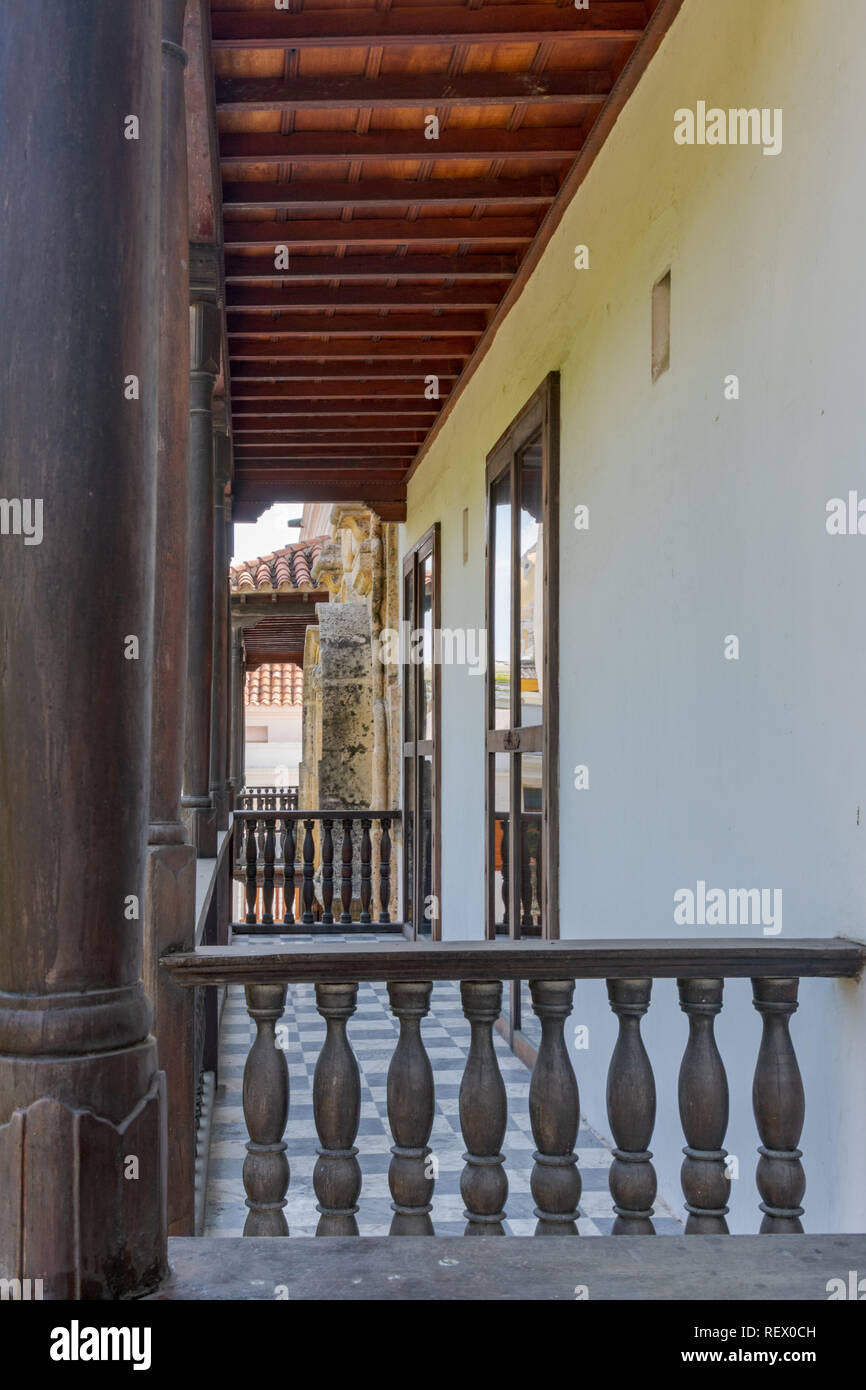 Old balcony in colonial building Stock Photo - Alamy