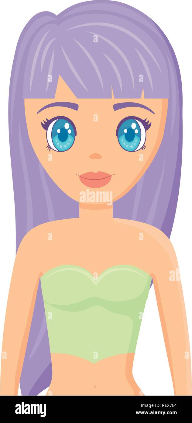 Cartoon Young girl smiling icon over white background, vector ... Cartoon Young girl smiling icon over white background, vector ...