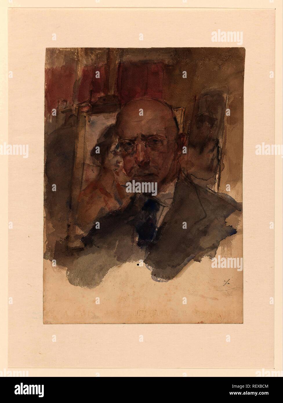 Self-portrait of Isaac Isra?ls (unfinished). Draughtsman: Isaac Israels ...