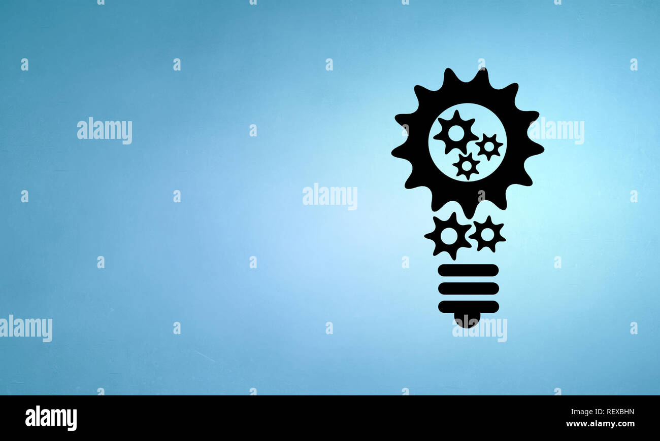 Light lamp bulb of cogwheels and gears Stock Photo - Alamy