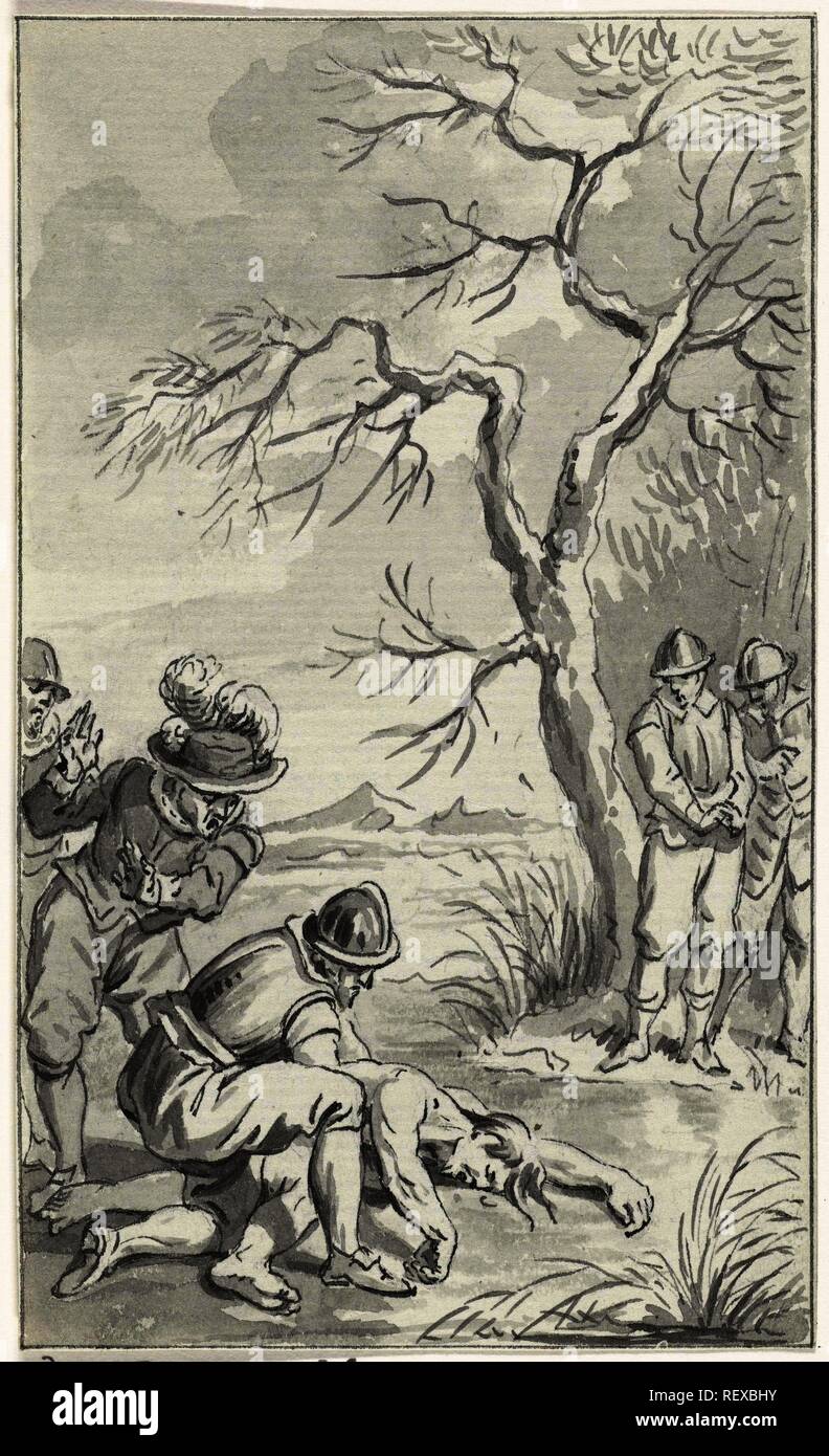Finding the corpse of Charles the Bold in a swamp, frozen to the ice ...