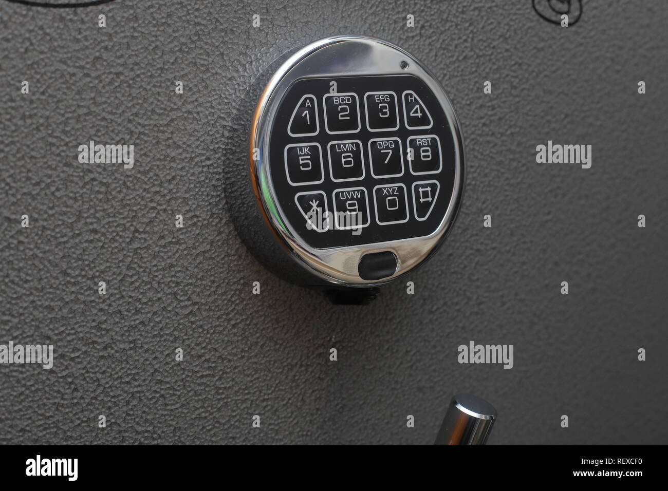 Digital keypad of lock on safe door Stock Photo - Alamy