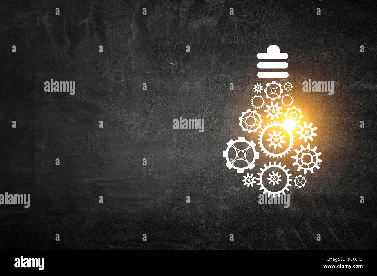 Light lamp bulb of cogwheels and gears Stock Photo - Alamy