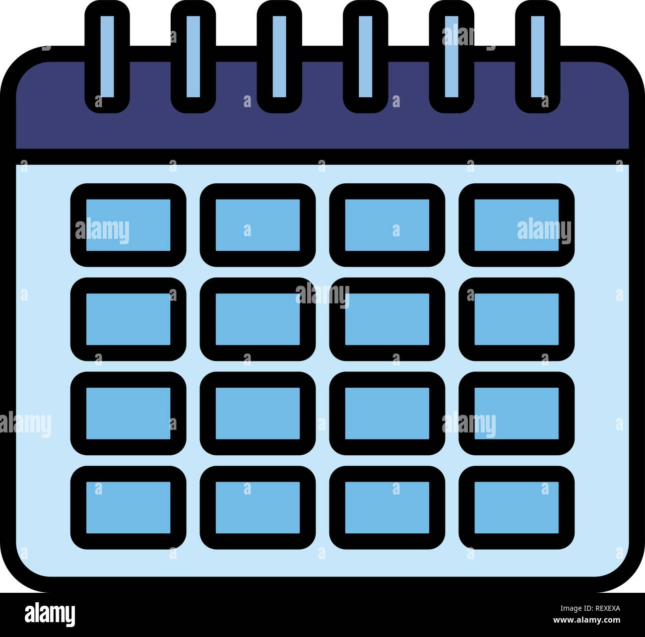 calendar planner icon over white background, vector illustration Stock ...