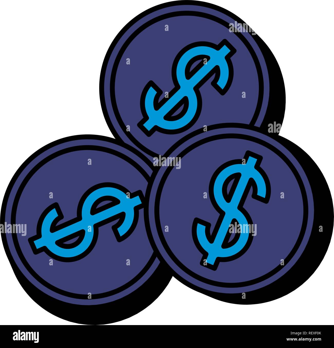 money coins over white background, vector illustration Stock Vector ...