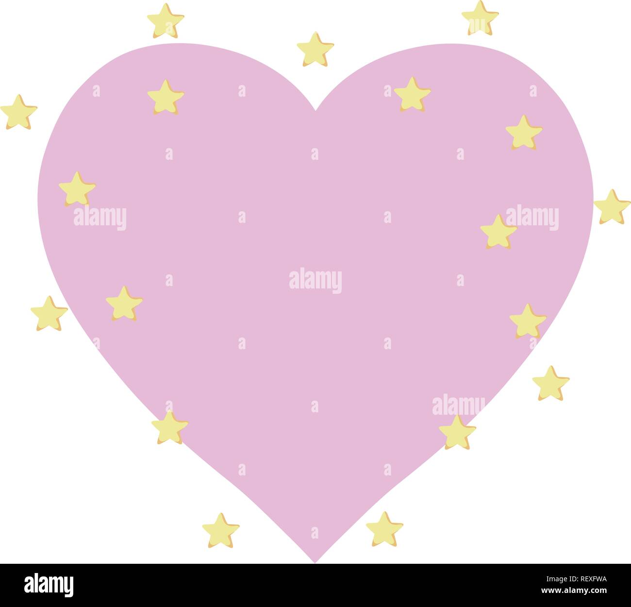 heart with stars over white background, colorful design. vector ...
