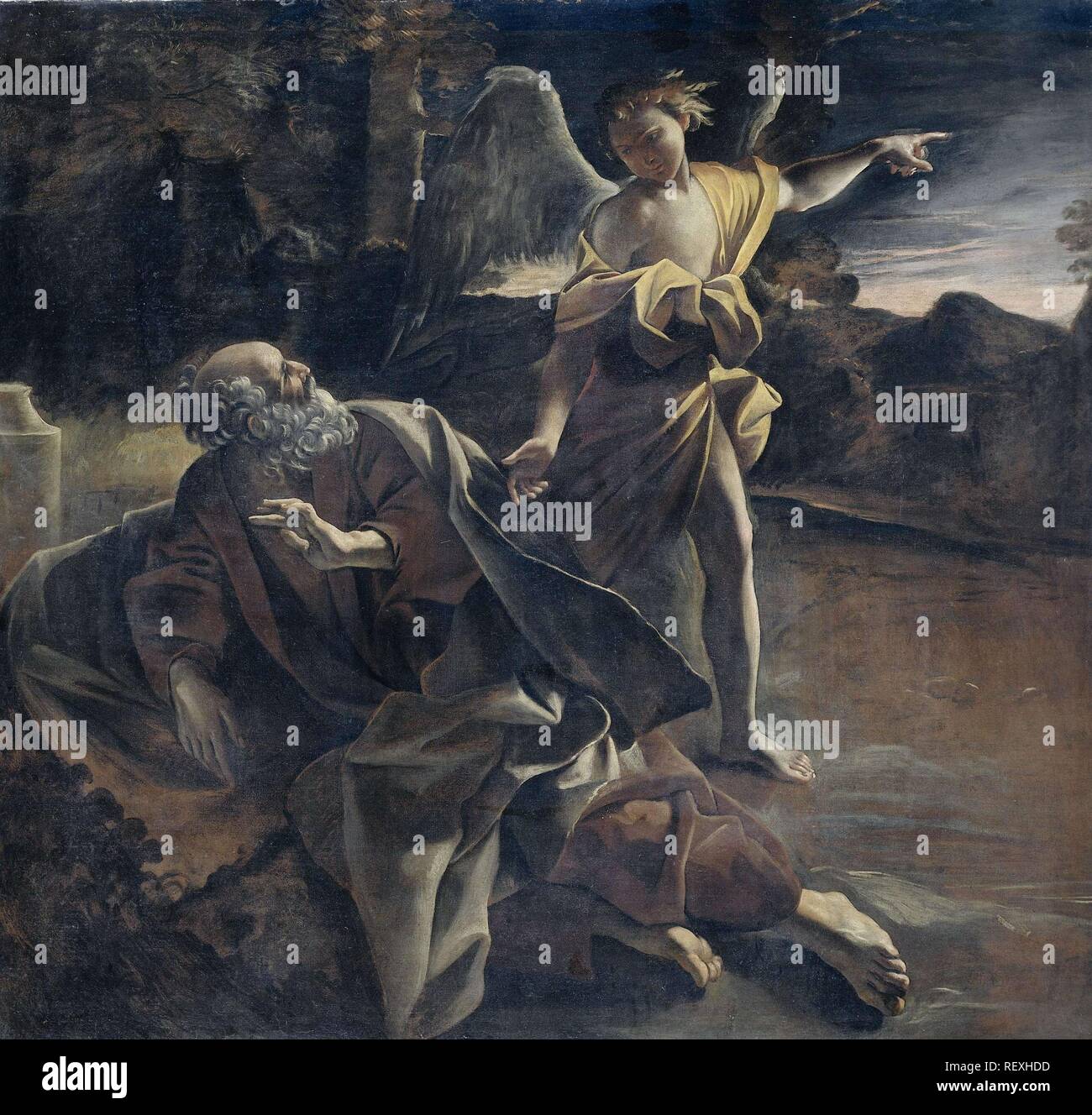 The angel awakened the prophet elijah in the desert hi-res stock ...