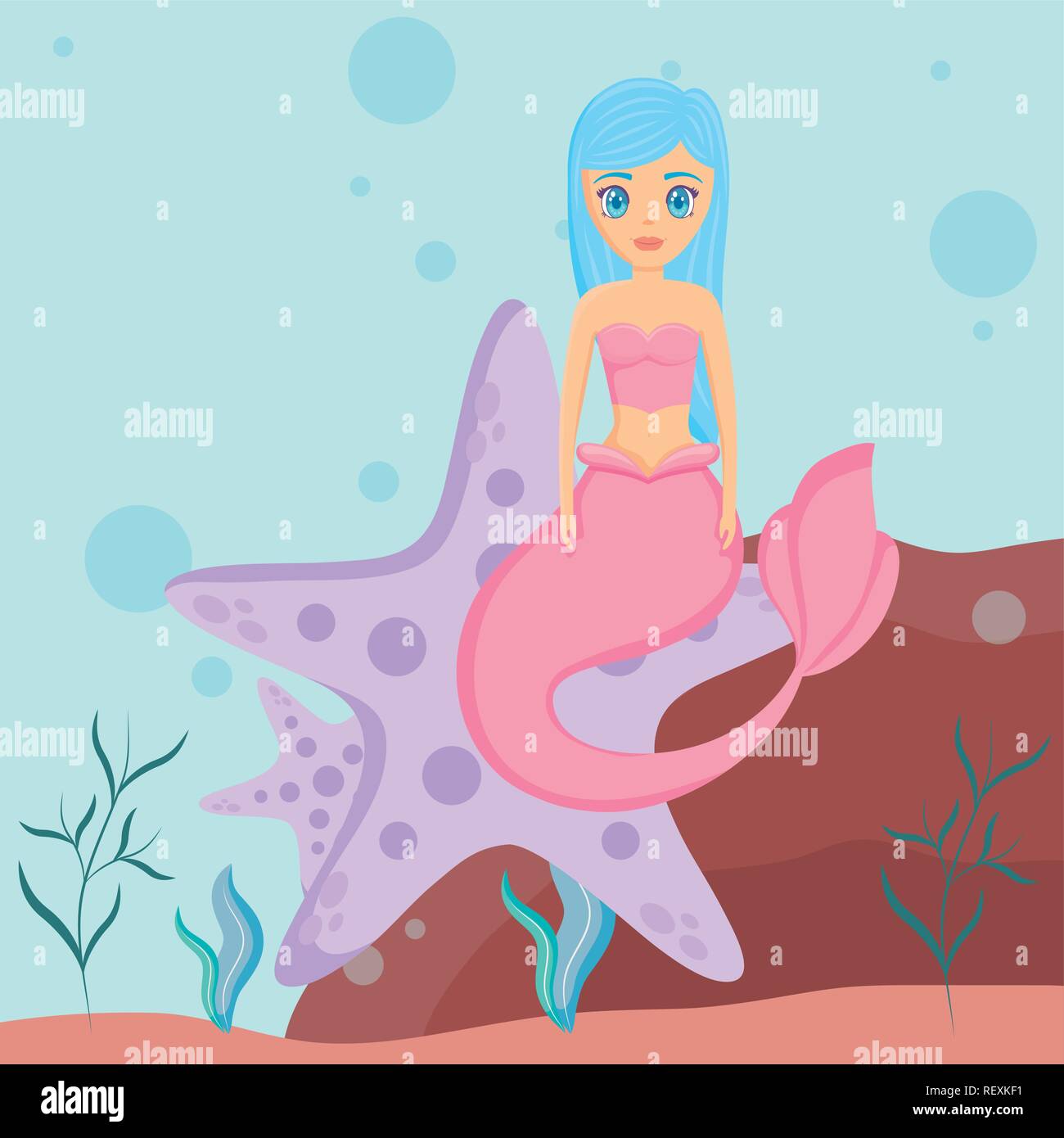 Girl underwater caribbean Stock Vector Images - Alamy