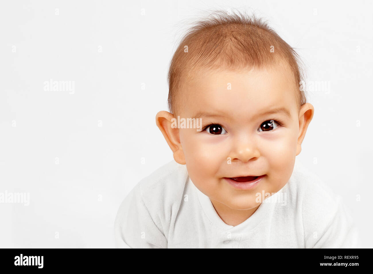 beautiful baby portrait on white background Stock Photo - Alamy