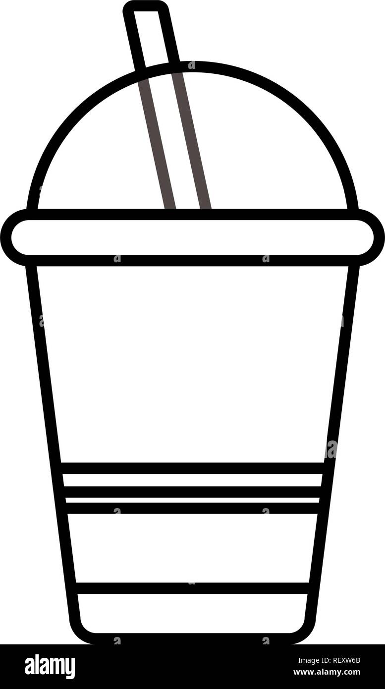 plastic cup with straw vector illustration design Stock Vector Image ...