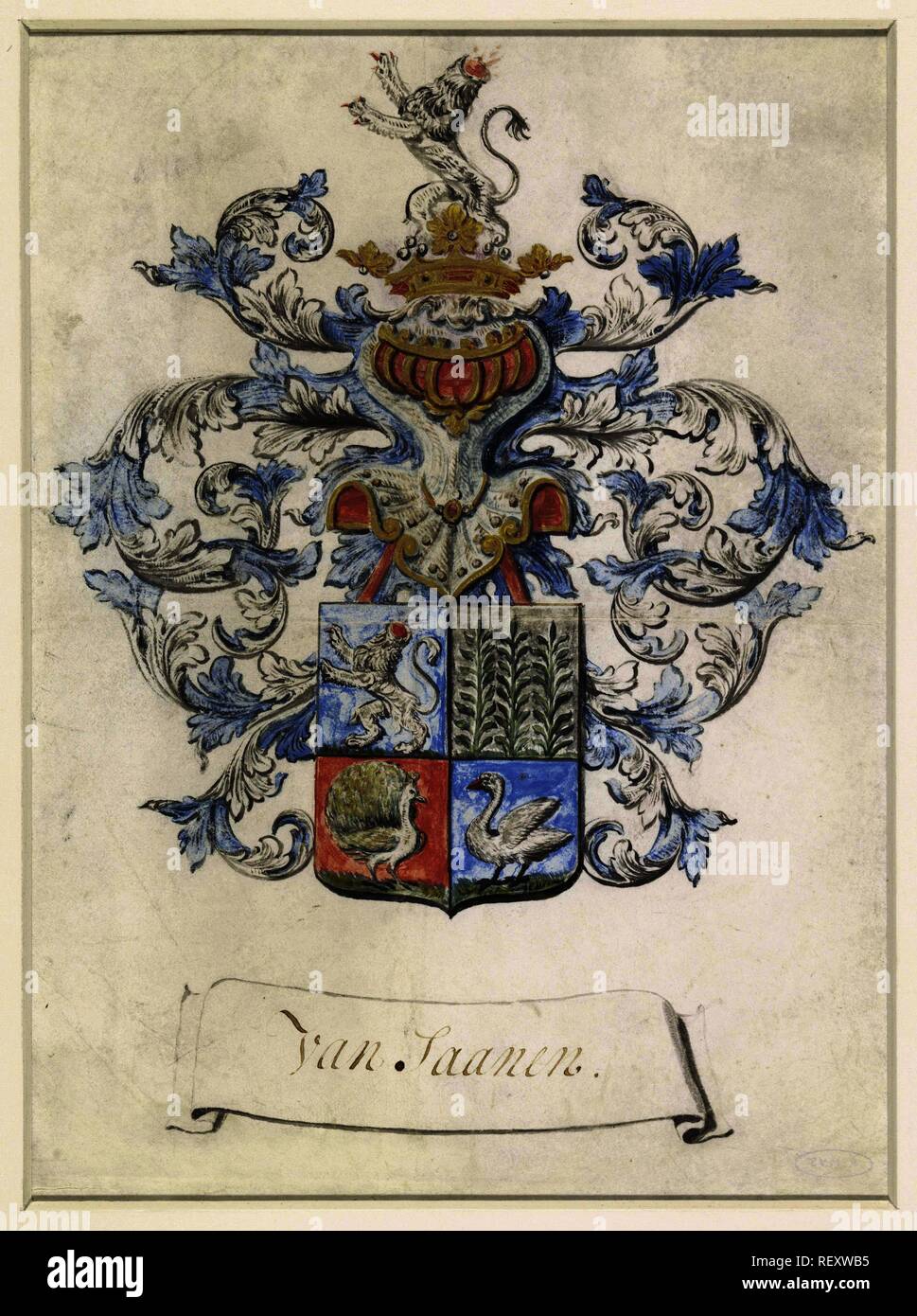 Coat of arms of the van Zaanen family. Draughtsman: anonymous. Dating ...
