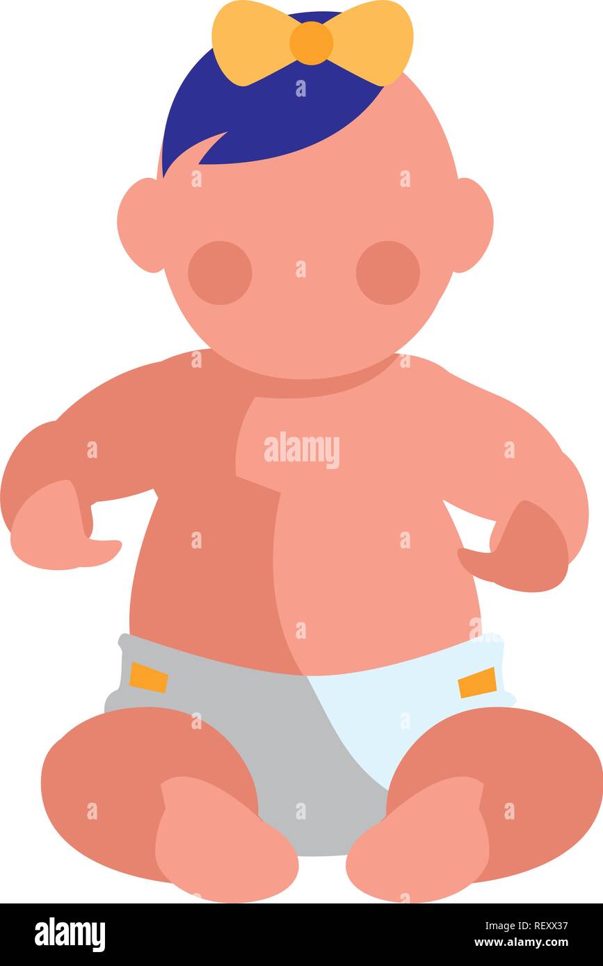 cute little girl baby character vector illustration design Stock Vector ...