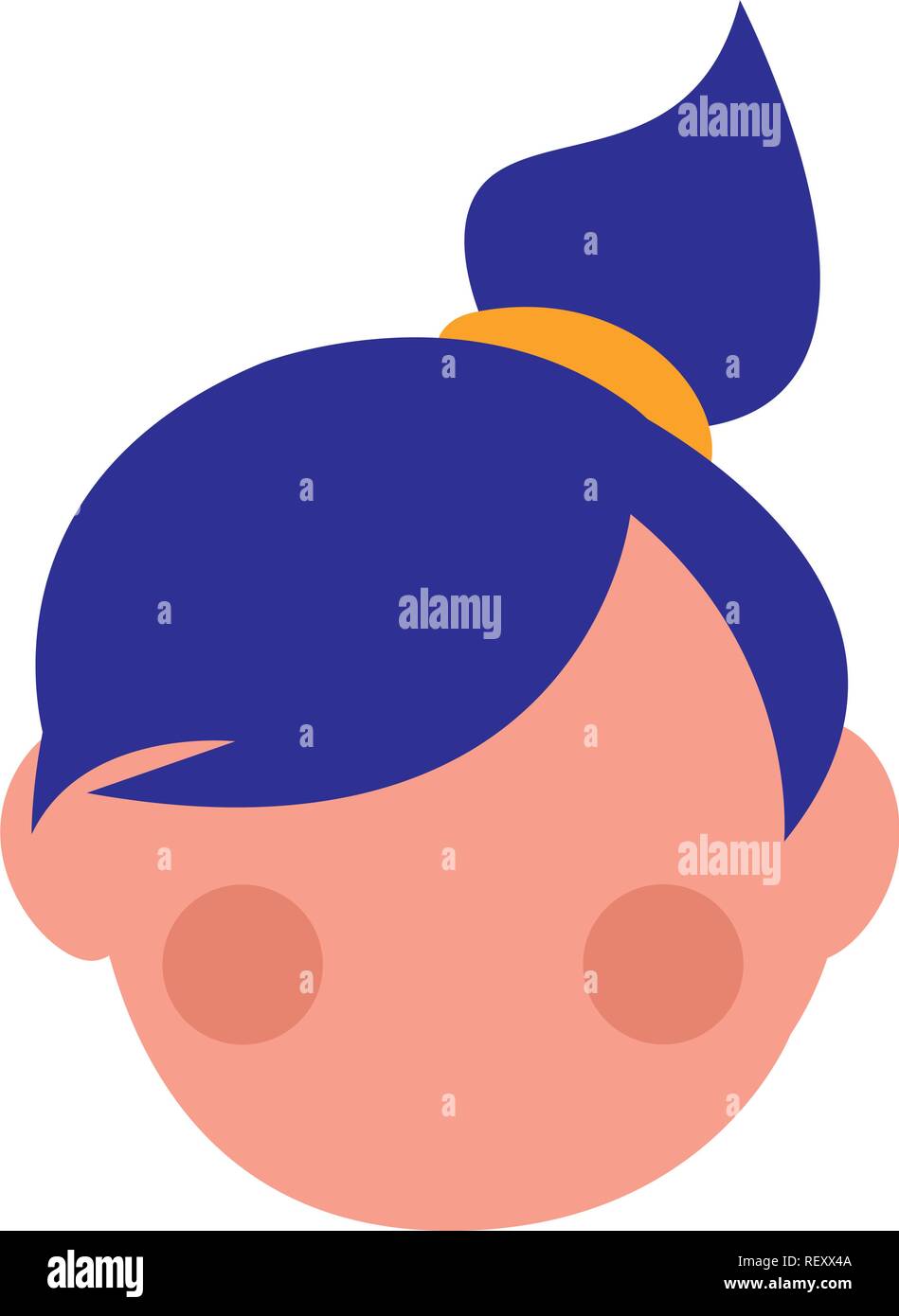 beautiful little girl head character vector illustration design Stock ...