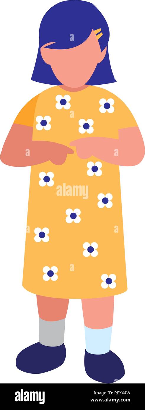 beautiful little girl character vector illustration design Stock Vector ...