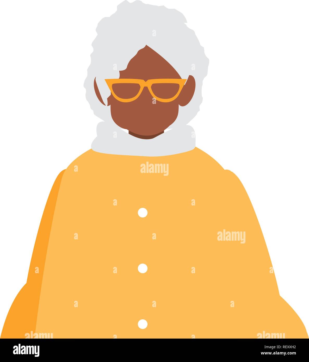 cute grandmother black avatar character vector illustration design ...