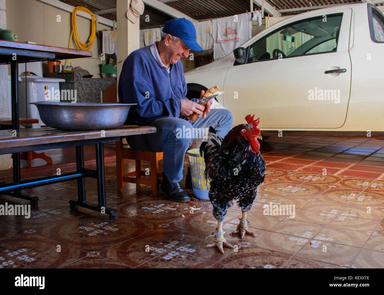 Man on simple life Stock Photo - Alamy