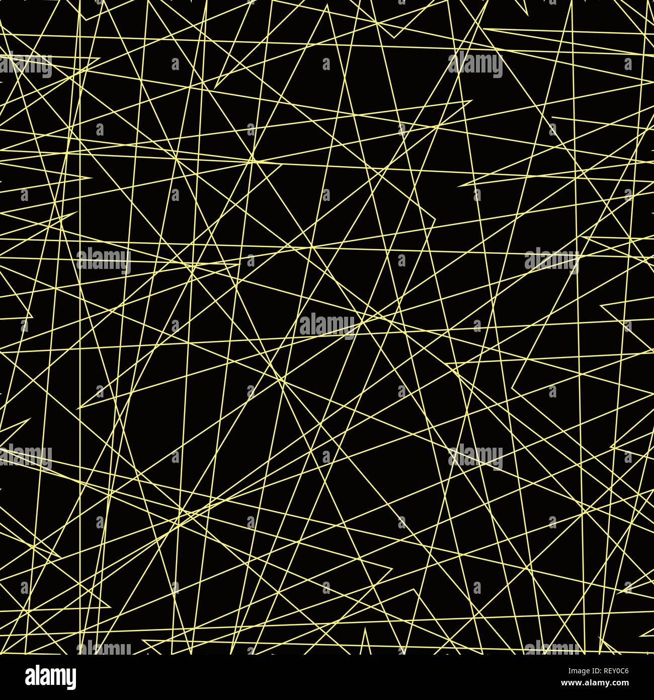 Asymmetrical texture with random chaotic lines, abstract geometric pattern. Black and green ...