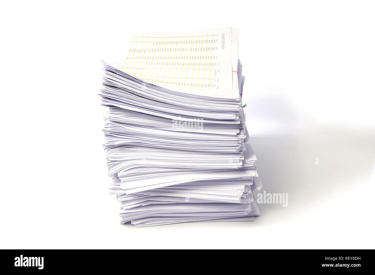 Stack of Documents isolated on white background Stock Photo - Alamy