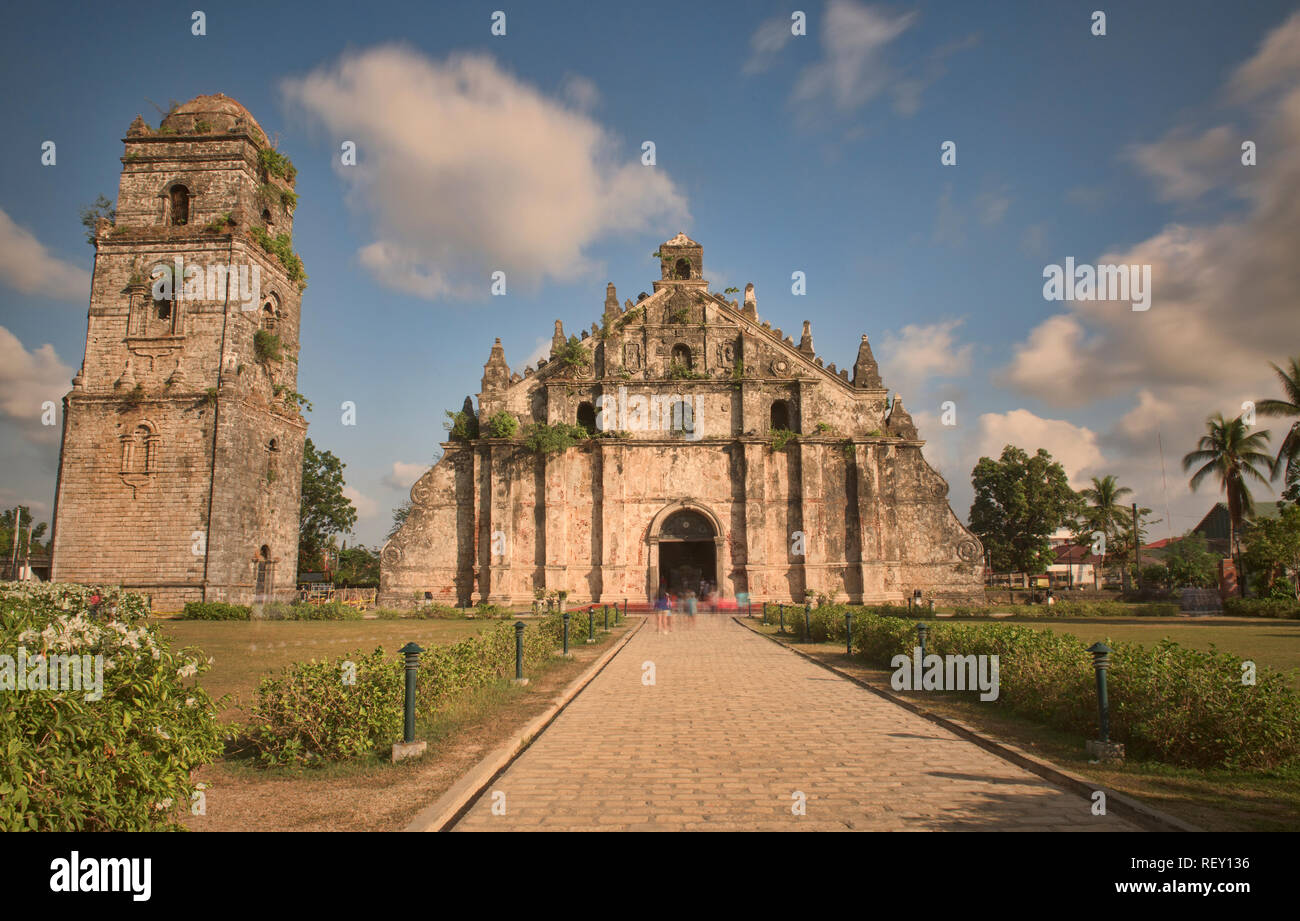 The UNESCO World Heritage Paoay (St. Augustine) Church, Paoay, Ilocos Norte, Philippines Stock ...