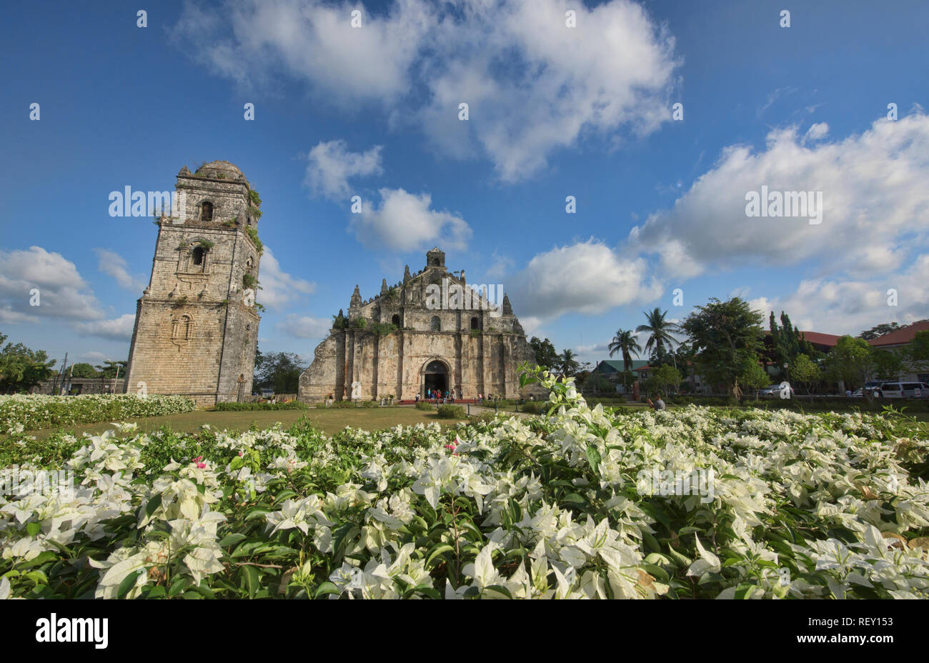 The UNESCO World Heritage Paoay (St. Augustine) Church, Paoay, Ilocos Norte, Philippines Stock ...