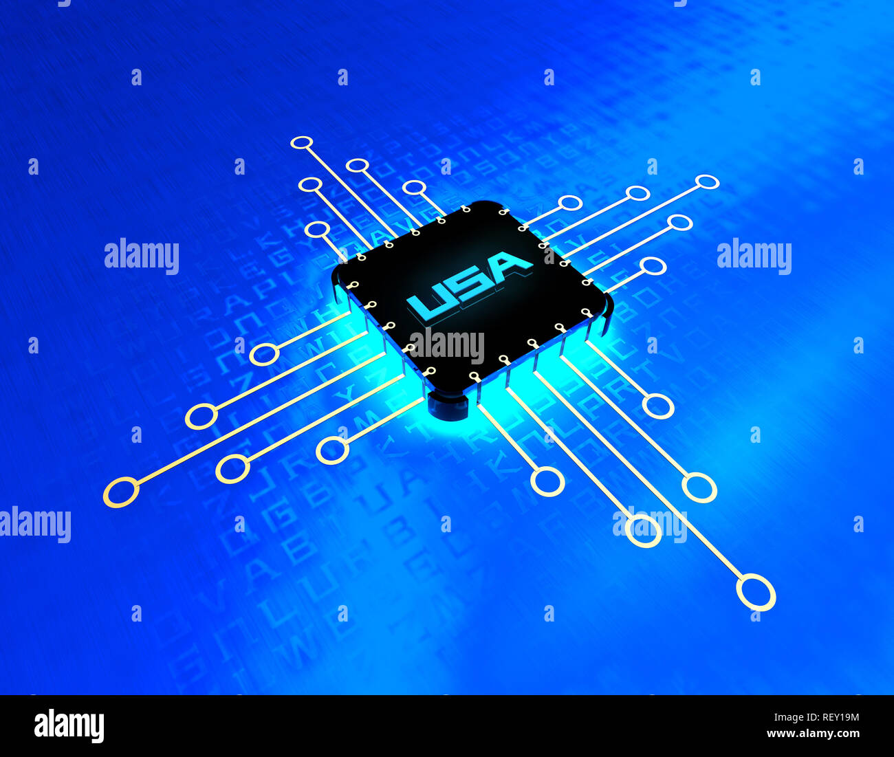 Human digital technology, US chip core, network data transmission Stock ...