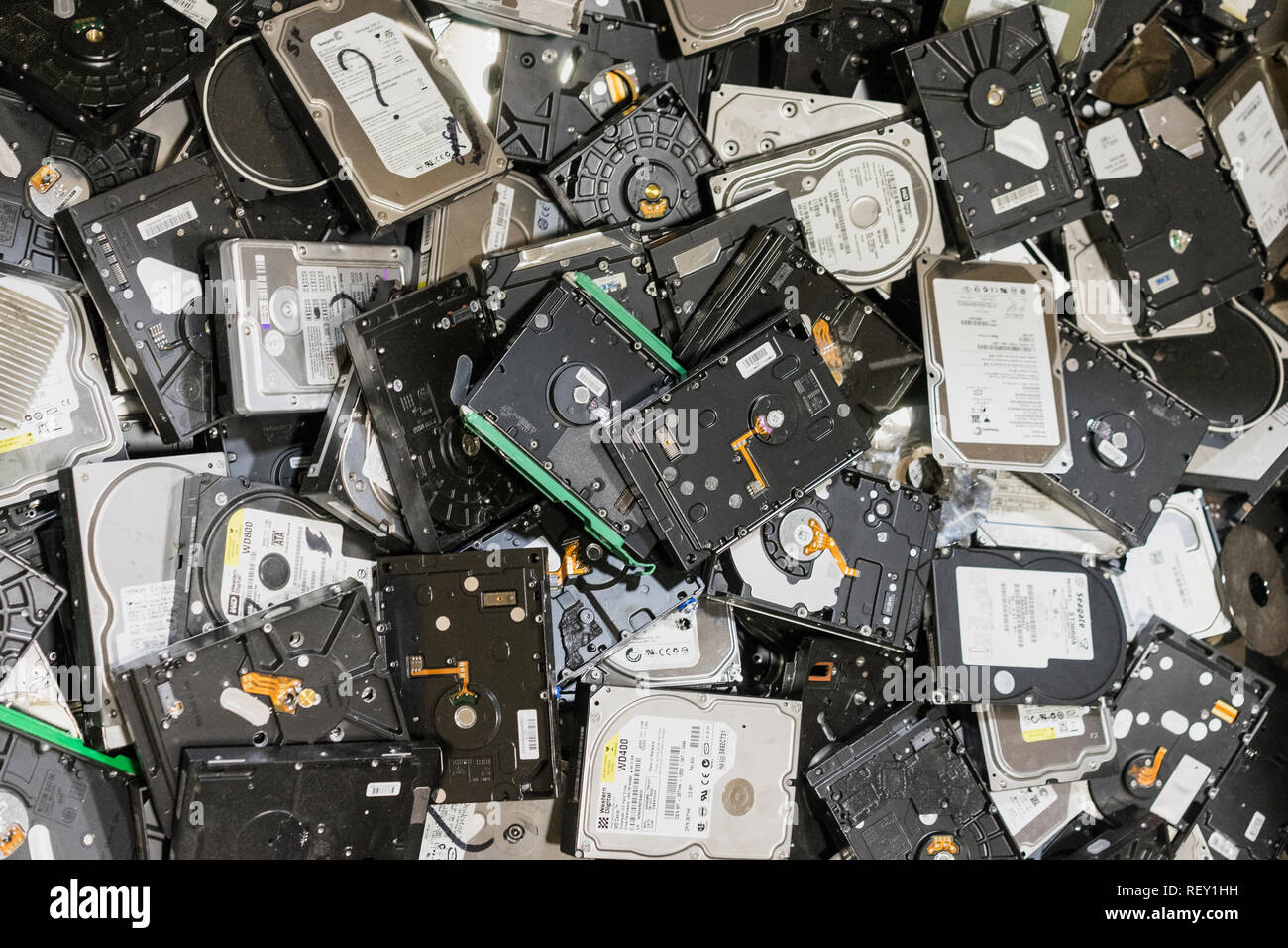 Computer trash waste recycle technological electronic waste awaiting to ...