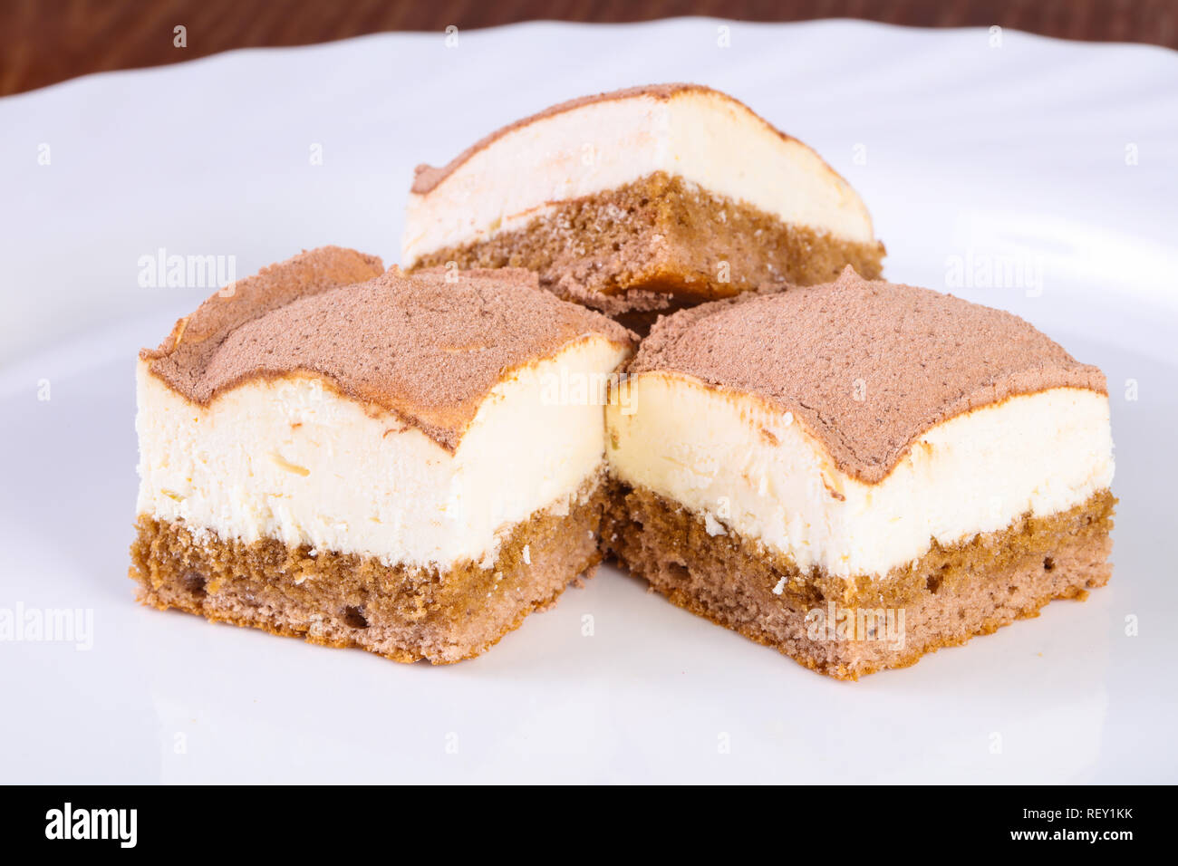 Sweet and fresh Cake with cream Stock Photo - Alamy