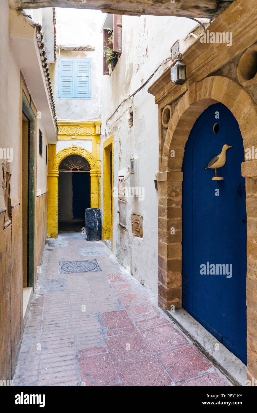 Blue arabic door on the street medina in Morocco (Marrakesh ...