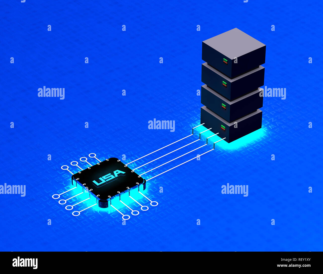 Human digital technology, US chip core, network data transmission Stock ...