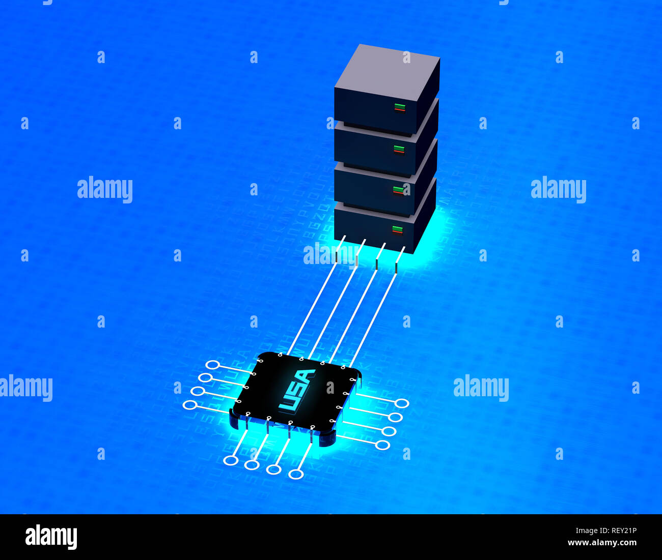 Human digital technology, US chip core, network data transmission Stock ...