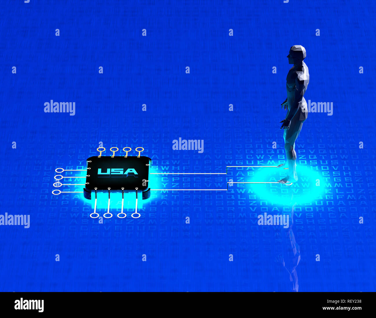 Human digital technology, US chip core, network data transmission Stock ...